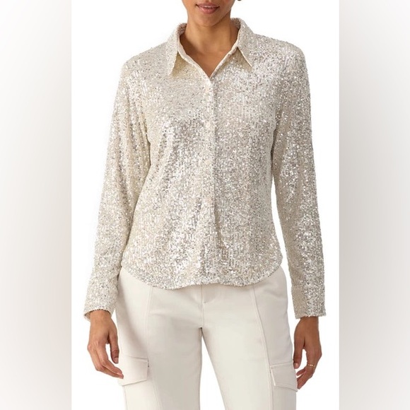Sanctuary | Tops | Sanctuary Sequin Button Down Blouse | Poshmark